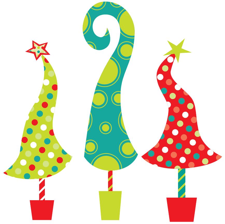 Polka Dot Christmas Tree Set of Heat Transfers – Custom Designs by Natalie