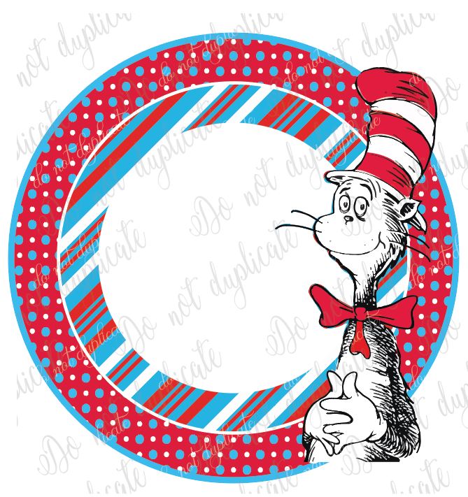 Cat in the Hat circle for Monogram Shirt Transfer – Custom Designs by ...